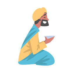 Indian man and woman character sitting Royalty Free Vector