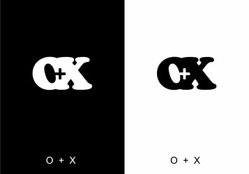 Initial letter text of ox Royalty Free Vector Image