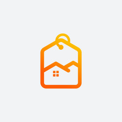 House with price tag icon logo design Royalty Free Vector