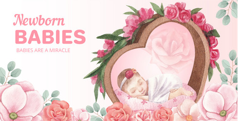 Billboard template with newborn baby Royalty Free Vector