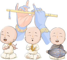 Cartoon vaisnava devotees Royalty Free Vector Image