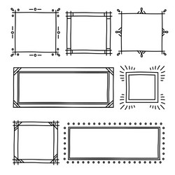 Hand drawn doodle frames set Royalty Free Vector Image