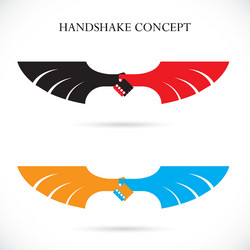 Handshake abstract design template Royalty Free Vector Image