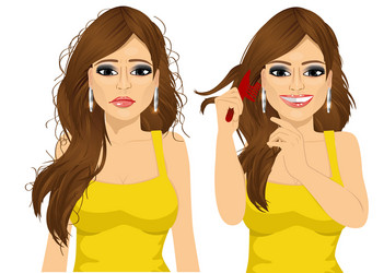 Hair care treatment Royalty Free Vector Image - VectorStock