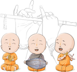 Cartoon vaisnava devotees Royalty Free Vector Image