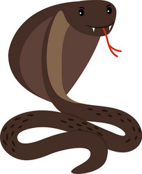 Cartoon brown snake on white background Royalty Free Vector