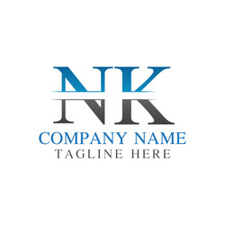 Initial letter nk logo design template creative Vector Image