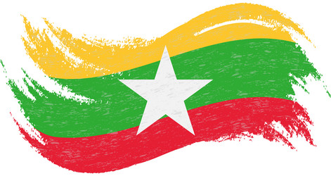 Flags benin and myanmar on a white background Vector Image