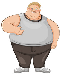 Four chubby cartoon characters in tank tops Vector Image