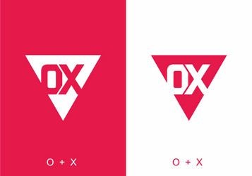 Initial letter text of ox Royalty Free Vector Image