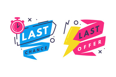 Hot sale countdown badges with last offer Vector Image