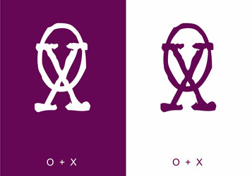 Initial letter text of ox Royalty Free Vector Image