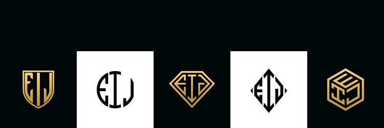 Initial letters eme logo designs bundle Royalty Free Vector