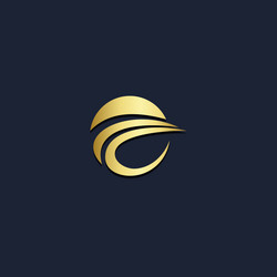 Abstract round curve gold logo Royalty Free Vector Image
