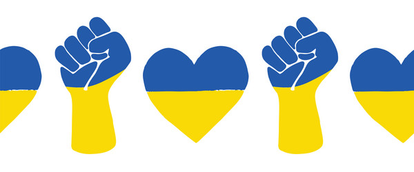 Ukraine war icon set hand drawn Royalty Free Vector Image