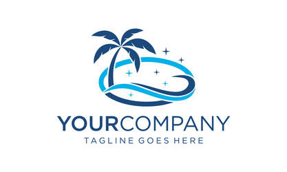 Beach logo design concept on white background Vector Image