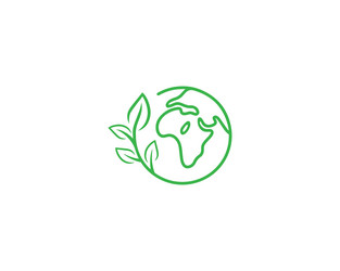 Green world education book symbol logo icon design