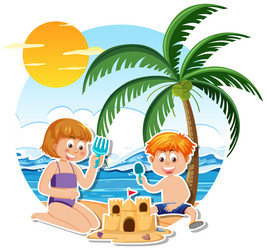 Summer girl at the beach Royalty Free Vector Image