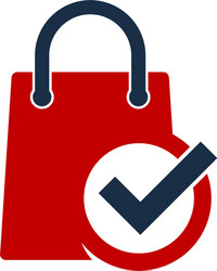 Shopping cart check mark logo Royalty Free Vector Image