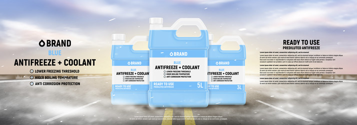 Antifreeze or coolant advertising banner Vector Image
