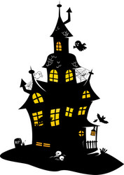 Scary gothic house halloween haunted mansion Vector Image