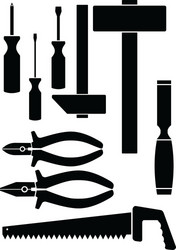 Different types of hand tools Royalty Free Vector Image