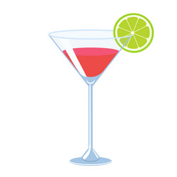 Red cosmopolitan cocktail Royalty Free Vector Image