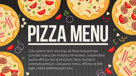 Flat style pizza card menu Royalty Free Vector Image