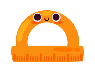 Protractor school kawaii Royalty Free Vector Image