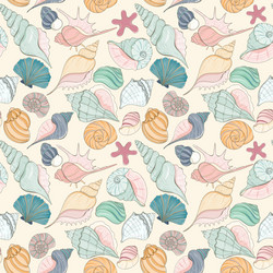 Seashell seamless pattern Royalty Free Vector Image