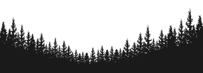 Set of pine tree silhouettes fir forest trees Vector Image