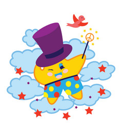 Funy cute blue star Royalty Free Vector Image - VectorStock