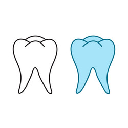 Cavity tooth logo icon colorful and outline Vector Image