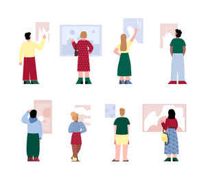 People sitting persons back view n chairs Vector Image