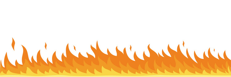 Fire flame banner horizontal flat style Royalty Free Vector