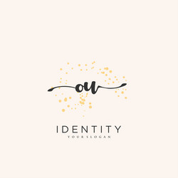 Ou handwriting logo of initial signature wedding Vector Image