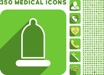 Spermicide condom icon and medical longshadow Vector Image