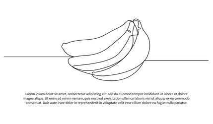 Banana one continuous line design fruits symbol Vector Image
