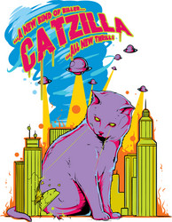 Catzilla Royalty Free Vector Image - VectorStock