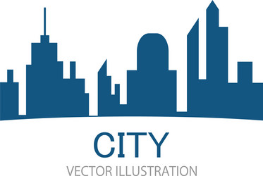 Modern city skyline silhouette in flat Royalty Free Vector