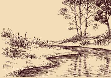 Flowing River Drawing