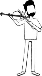 Man playing fiddle character Royalty Free Vector Image