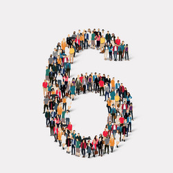 Large group of people in number 6 six form Vector Image