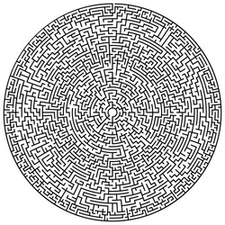 Solvable circular maze element isolated on white Vector Image