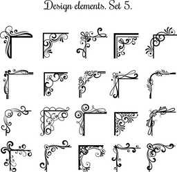 Flourish dividers and corners decorative Vector Image