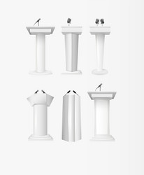 White podium tribune rostrum stands Royalty Free Vector
