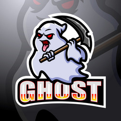 Ghost gaming mascot esport logo design Royalty Free Vector