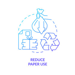 Reduce paper use turquoise concept icon Royalty Free Vector