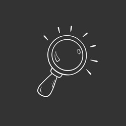 Magnify glass in doodle style hand drawn sketch Vector Image