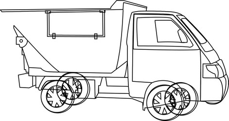 Small van for waste disposal Royalty Free Vector Image